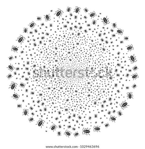 Cucaracha Explosion Spheric Cluster Object Pattern Stock Vector Royalty Free 1029463696