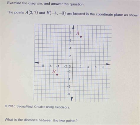 Examine The Diagram And Answer The Question The Points A And B Are Located Math