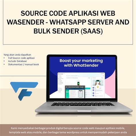 jual source code aplikasi web wasender whatsapp server and bulk sender saas shopee indonesia