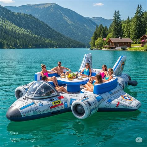 Inflatable Sci Fi Spaceship Party Float Futuristic Fun On The Water