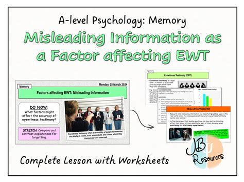 A Level Psychology Misleading Question Factors Affecting Eyewitness