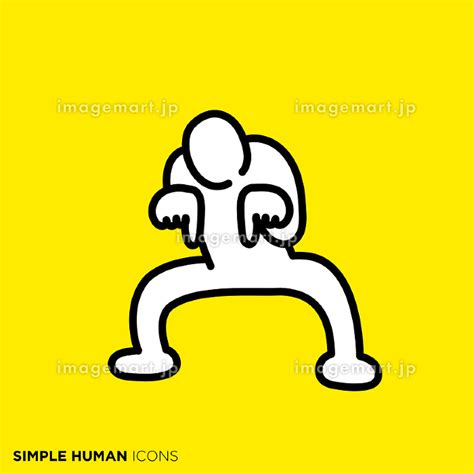 シンプルな人間のアイコンシリーズ 下を指差す人のイラスト素材 [254901464] イメージマート