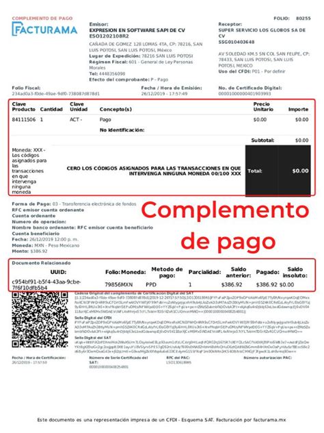 Ejemplo De Un Complemento De Pago Sat Ejemplo Sencillo