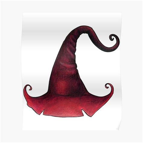 Red Wizard Hat Poster For Sale By Buyandgonealley Redbubble