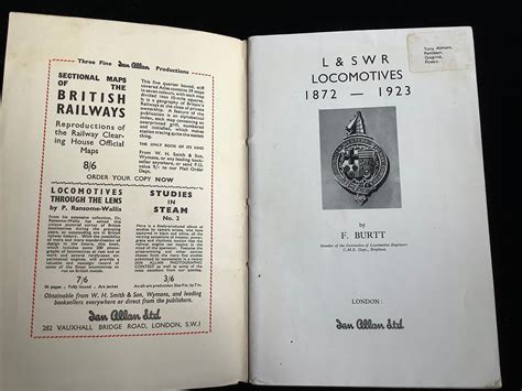 Lswr Locomotives 1873 To 1922 1946 Ian Allan Publishing Co Etsy
