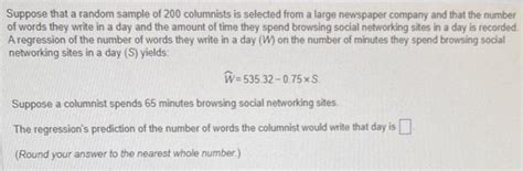 solved suppose that a random sample of 200 columnists is