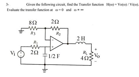 Solved Given The Following Circuit Find The Transfer Chegg