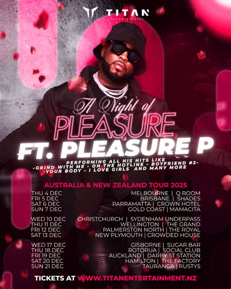 Pleasure P A Night Of Pleasure” New Zealand Tour 2025 Christchurch