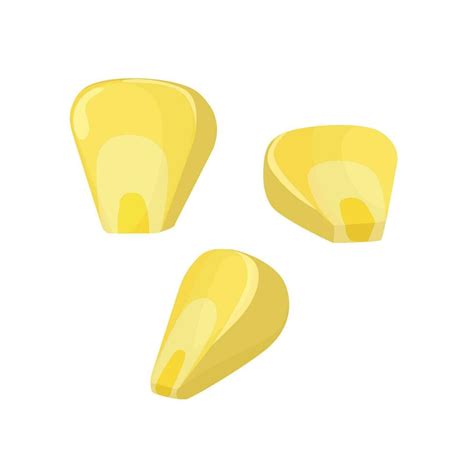 Maíz Granos 3 Piezas En Dibujos Animados Estilo Orgánico Alimento