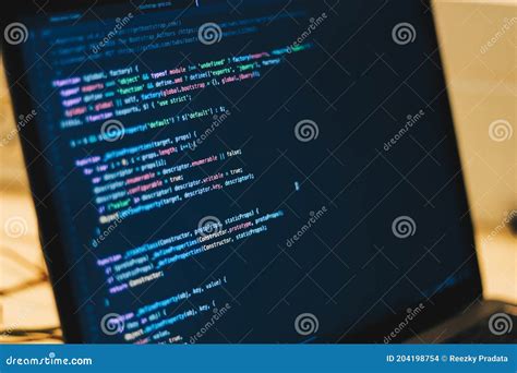Software Or Programing Code Display Close Up Use For Tech Background
