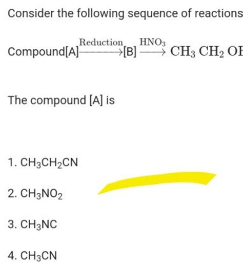 Consider The Following Sequence Of Reactions [ Text { Compound }[ Mathr