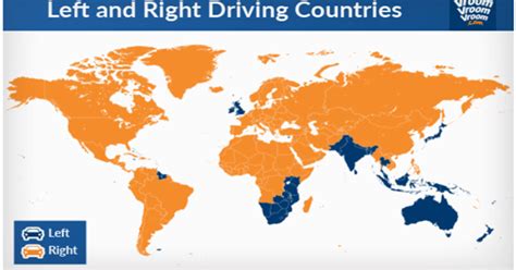 Left Hand And Right Hand Driving Countries List Of Territories And