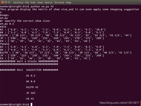 python鞋码表 以及购鞋尺寸推荐 简单的python脚本 预处理尺码信息数据 csdn博客