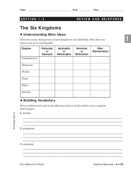 The Six Kingdoms Lesson Plan For 9th 10th Grade Lesson Planet