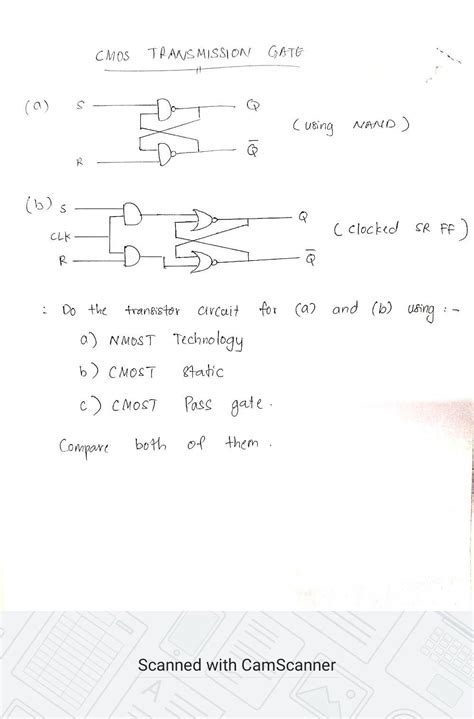 Solved CMOS TRANSMISSION GATE S Using NAND El R B S Chegg