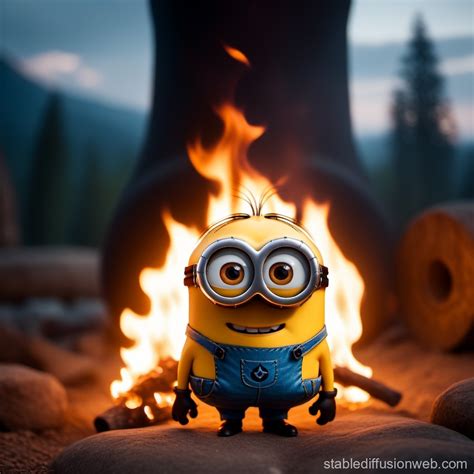 Minion With Fiery Eyes And Large Posterior Stable Diffusion Online