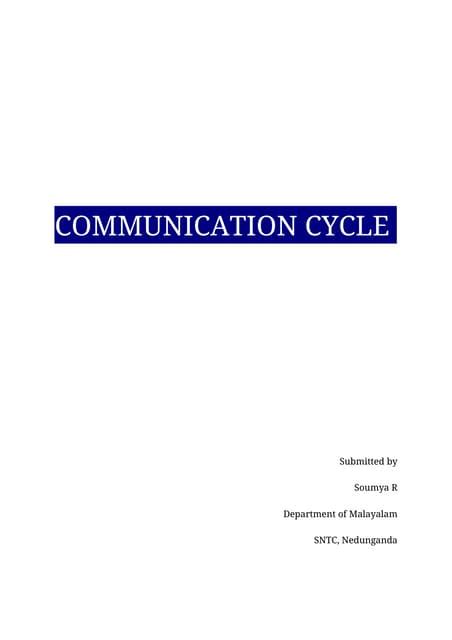 Communication Cycle Pdf