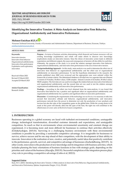 Pdf Identifying The Innovative Tension A Meta Analysis On Innovative Firm Behavior