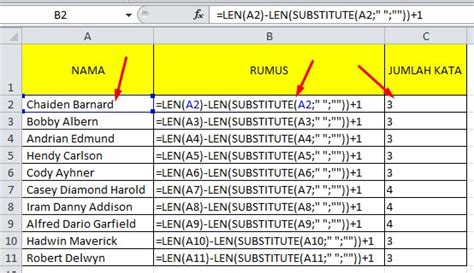 Cara Menghitung Jumlah Kata Di Excel Dengan Mudah Gammafis Blog