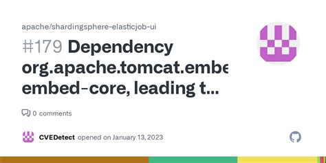 Dependency Orgapachetomcatembedtomcat Embed Core Leading To Cve