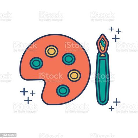 페인트 트레이 아이콘 벡터 일러스트 레이 션 글리프 스타일 디자인 색상 및 더하기 기호 흰색 배경에 고립되어 있습니다 단일 객체에 대한 스톡 벡터 아트 및 기타 이미지