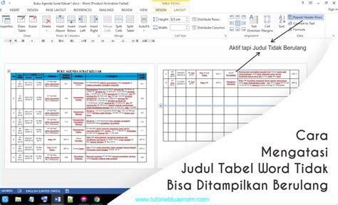 Cara Mengatasi Judul Tabel Word Tidak Bisa Ditampilkan Berulang