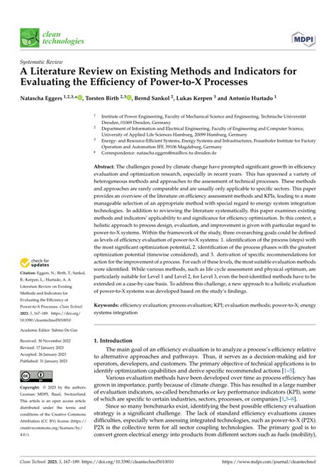 Pdf A Literature Review On Existing Methods And Indicators For Evaluating The Efficiency Of