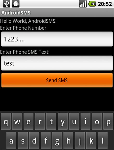 Android Er Send Sms Using Androidtelephonysmsmanager
