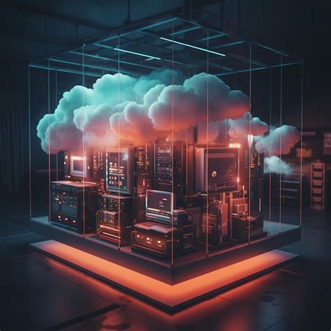 Premium Ai Image 3d Cloud Servers Generated With Ai