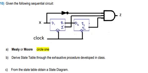 solved 10 given the following sequential circuit clock