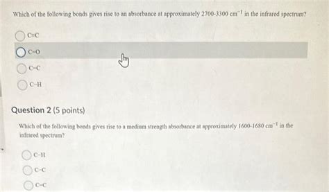 Solved Which Of The Following Bonds Gives Rise To An