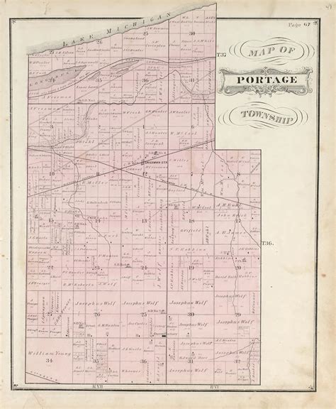 Map Of Portage Township From Hardestys Atlas Of Porter Co Indiana