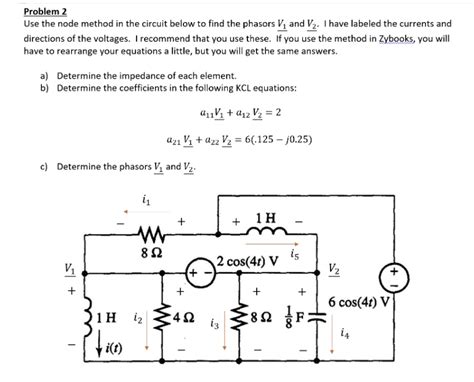 solved texts problem 2 use the node method in the circuit below to