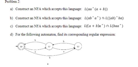 Solved A Construct An NFA Which Accepts This Language Chegg Com