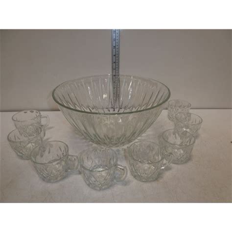 Vintage Punch Bowls With Cups