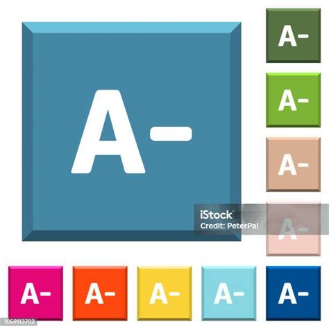 Decrease Font Size White Icons On Edged Square Buttons Stock Illustration Download Image Now