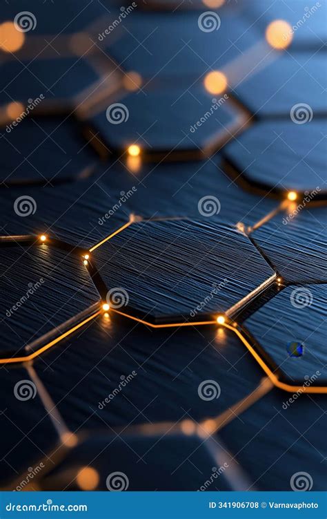 Intricate Hexagonal Patterns With Glowing Edges Create A Mesmerizing Visual Effect At Night