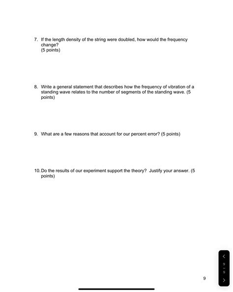 Solved Table For String Points Table Part Sample Chegg Com