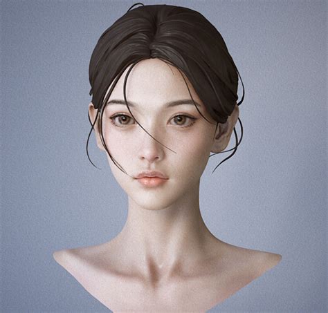 写实美型女性头像练习 Female Avatar Practice图片 Cg 脸 女性图片素材 花瓣网