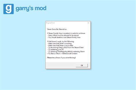 Fix No Steam User Steam Error On Garrys Mod Techcult