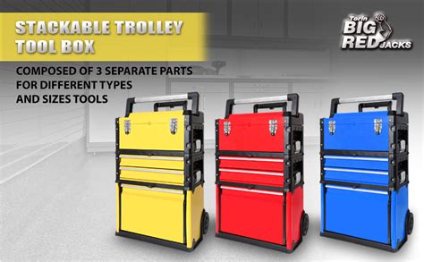 Mua Big Red Stackable Rolling Tool Box Portable Metal Toolbox Organizer With Wheels And 2