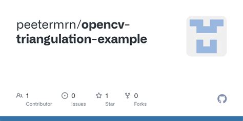 Github Peetermrnopencv Triangulation Example