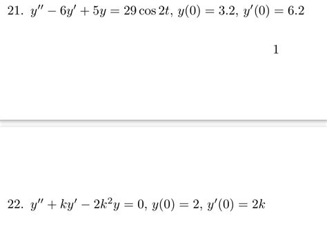 Solved Solve The Following Differential Equations With