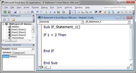 Vba If Statement In Excel Macros