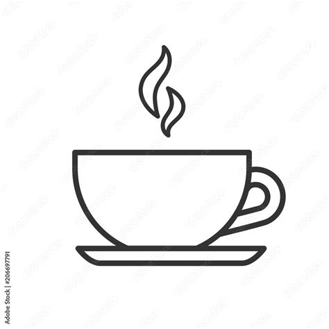 Black Isolated Outline Icon Of Tea Cup On White Background Line Icon Of Teacup Stock Vector