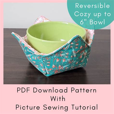 Reversible Soup Bowl Cozy Pattern For 6 Bowl Pdf Printable Etsy