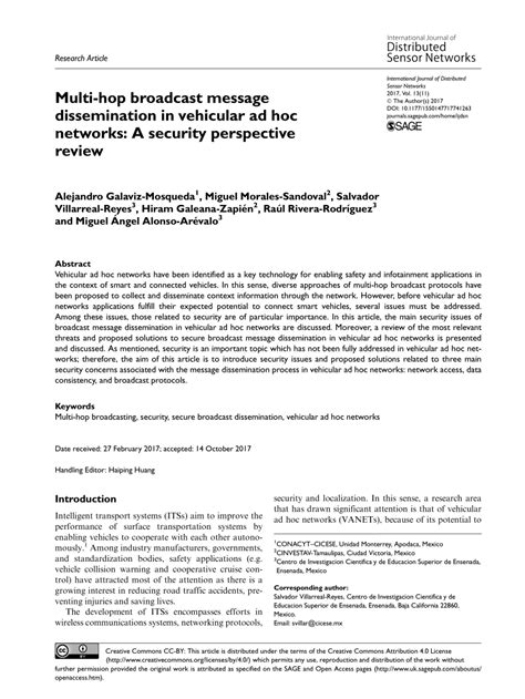 Pdf Multi Hop Broadcast Message Dissemination In Vehicular Ad Hoc