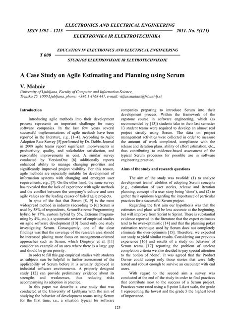 Pdf A Case Study On Agile Estimating And Planning Using Scrum Pdf A Case Study On Agile Estimating And Planning Using Scrum