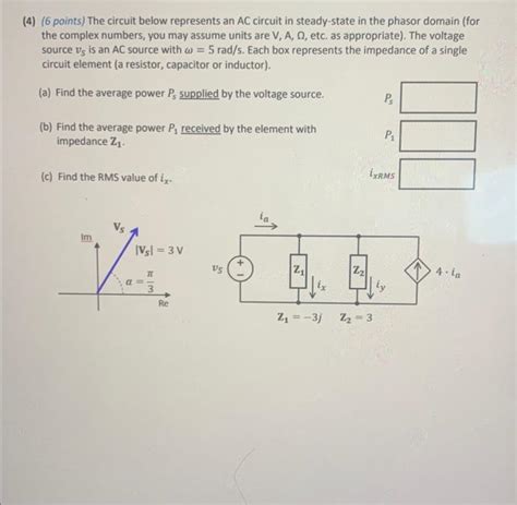 solved 4 6 points the circuit below represents an ac