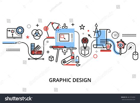 Modern Flat Thin Line Design Vector Stock Vector Royalty Free 461374393 Shutterstock